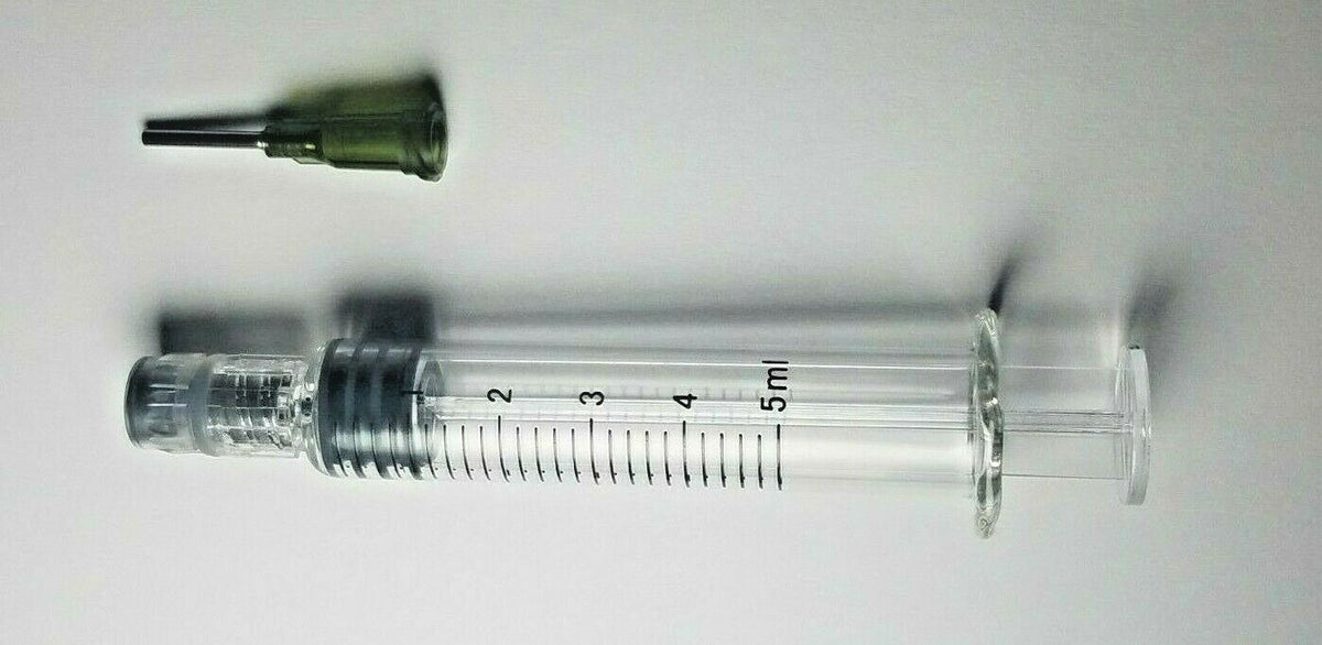 5ML Oil SYRINGE Borosilicate GLASS Luer Lock W/ TIP Dab Thick Concentr ...